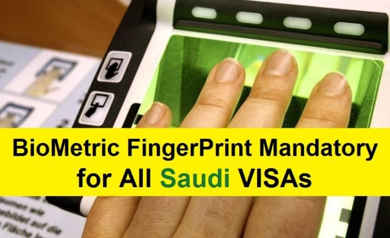 BioMetric FingerPrint Mandatory on All VISA in Saudi Arabia – Saudi ...